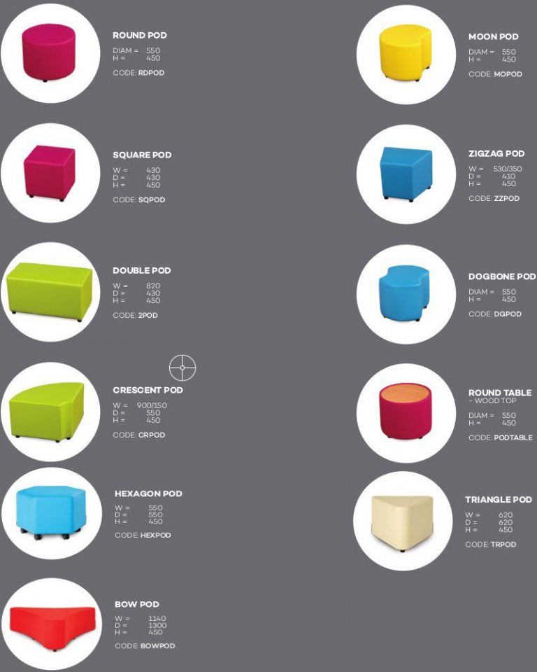 Pod seats – Lauren James Office Interiors Ltd